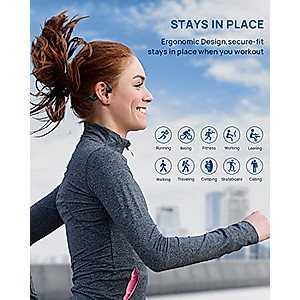 Guudsoud Bone Conduction Headphones,Bluetooth Open Ear Headphones,Wireless Sports Headset Waterproof Sweatproof with Mic Induction Conducting Earphones for Running Cycling Workout Gym Driving