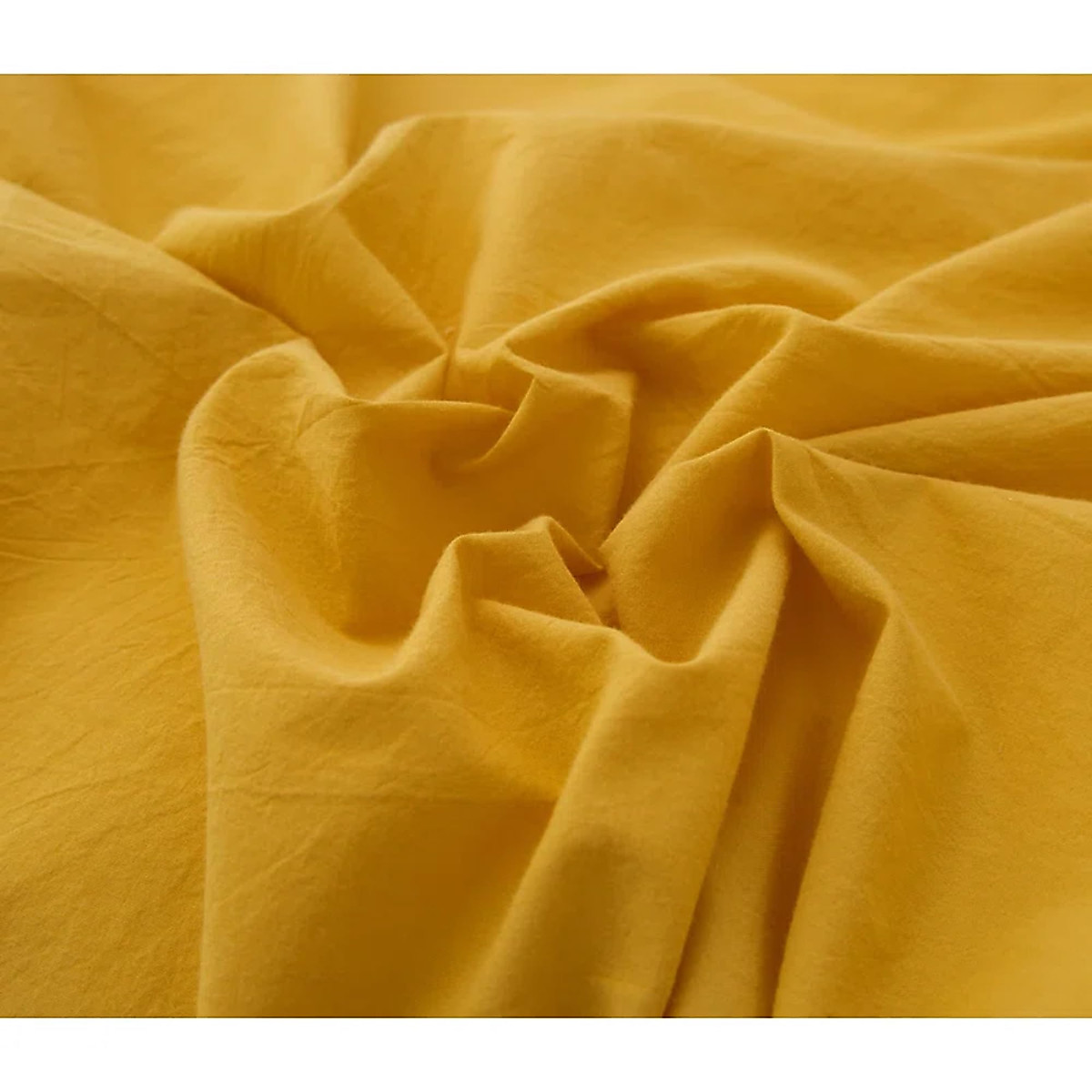 Generic Mustard Yellow Cotton 100% Duvet Cover Boho Duvet Cover Stonewashed Cotton Bedding Soft Cotton Queen King Cotton Bedding Euro Custom Cottonduvet Duvet Cover Set (Queen 90X90), BE-CR- 0005