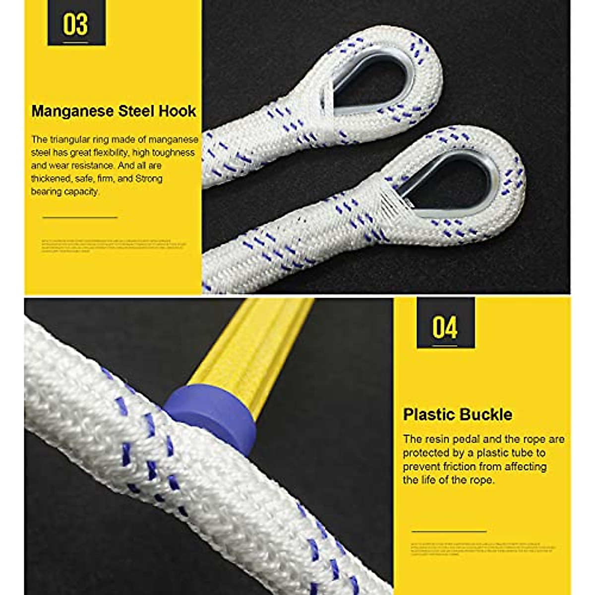 Home Rope Ladder,Emergency Ladders Emergency Fire Escape Ladder Nylon Escape Ladders Safety Ladder Home with Hooks/6M