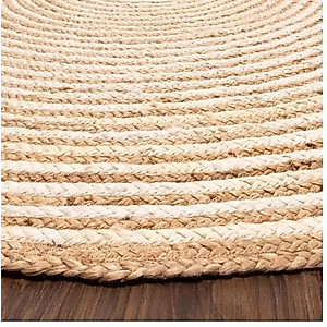 Natural Handwoven Jute Round Rug Décor Area Rug Bohemian Rug Rustic Hipster Jute Rug Hemp Rug by Rugs hut (Beige, 7 x 7 Feet)