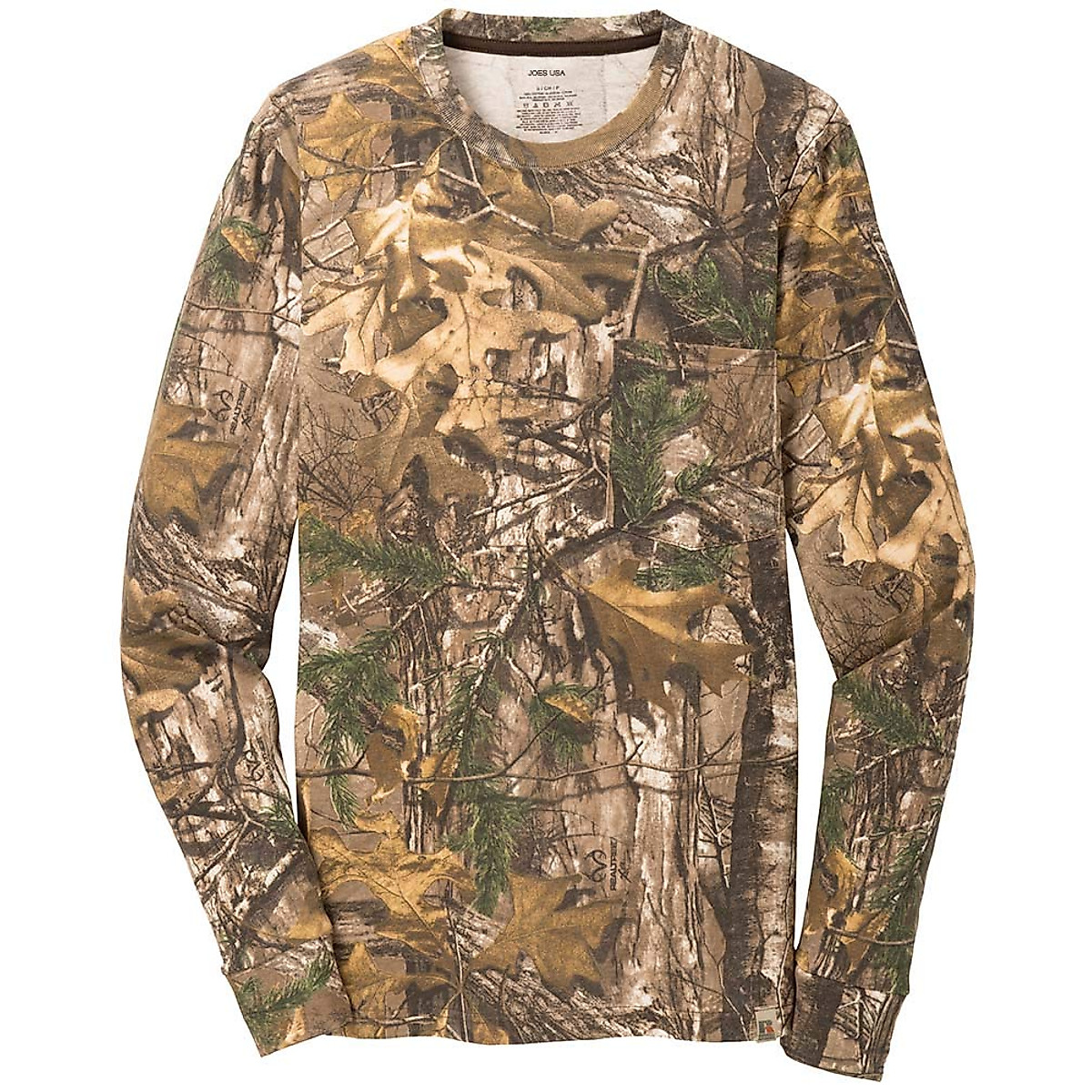 Joe's USA 100% Cotton Pocket Long Sleeve Tee Camouflage Hunting Shirts-X-Large