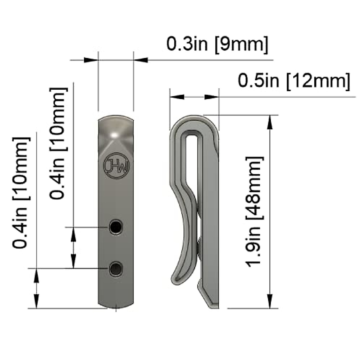 Armbar Pocket Clip, Grey and Black 2 Pack - Designs by JHW