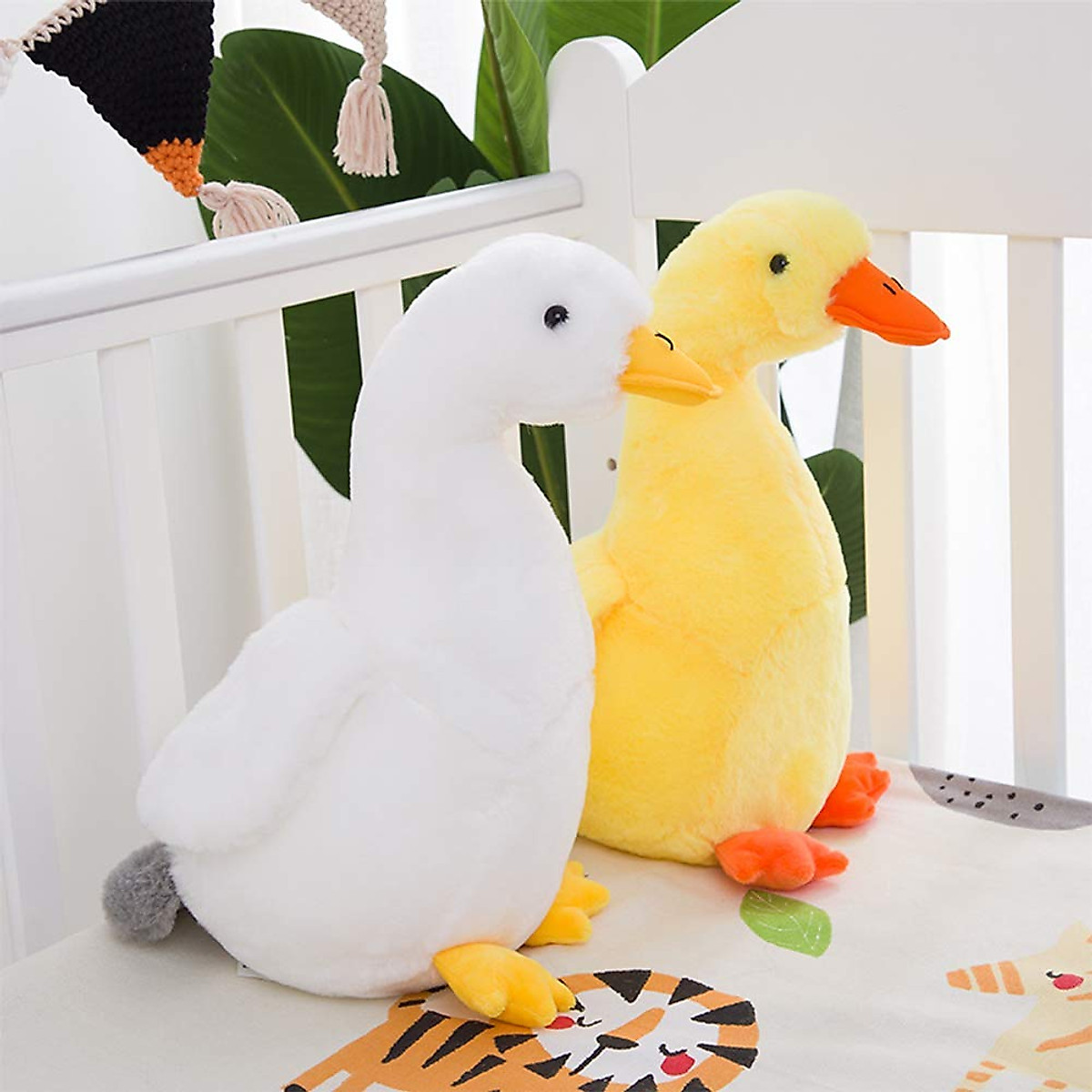 LUOZZY Plush Duck Stuffed Animal Toys for Kids Lovely Duck Doll Soft Animal Doll for Home Nursery Room (32cm White)