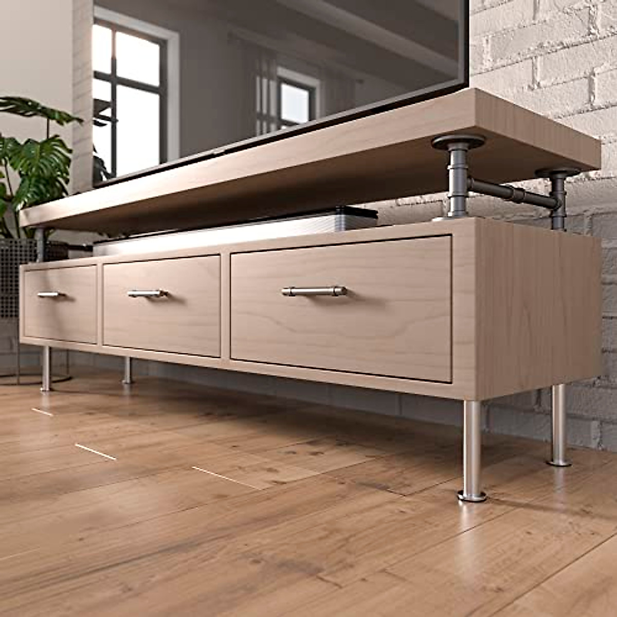 Richelieu Hardware 64217150170 5 15/16 in (150 mm) Round Furniture Leg with Levelling Glide, Stainless Steel