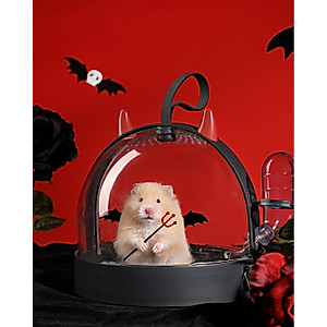 Portable Travel Small Animal Carrier Cage with Water Bottle, Breathable Small Pet Outgoing Bag Case for Hamster Sugar Glider Gerbil Hedgehog Squirrel Lizard Bird Ferrets Chinchilla Guinea Pig