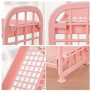 FreSheep Cosmetic Storage Holder, 2-Tier Multi-functional Plastic Shelf Makeup Organizer for Office Kitchen Bedroom Bathroom Home, Pink