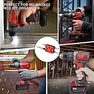Bit Holder for Milwaukee M18 Drill Bit Organizer for Milwaukee Drills Carry Up to 4 Driver Bits on The Side of Your Power Tool or Driver (2 Pack)