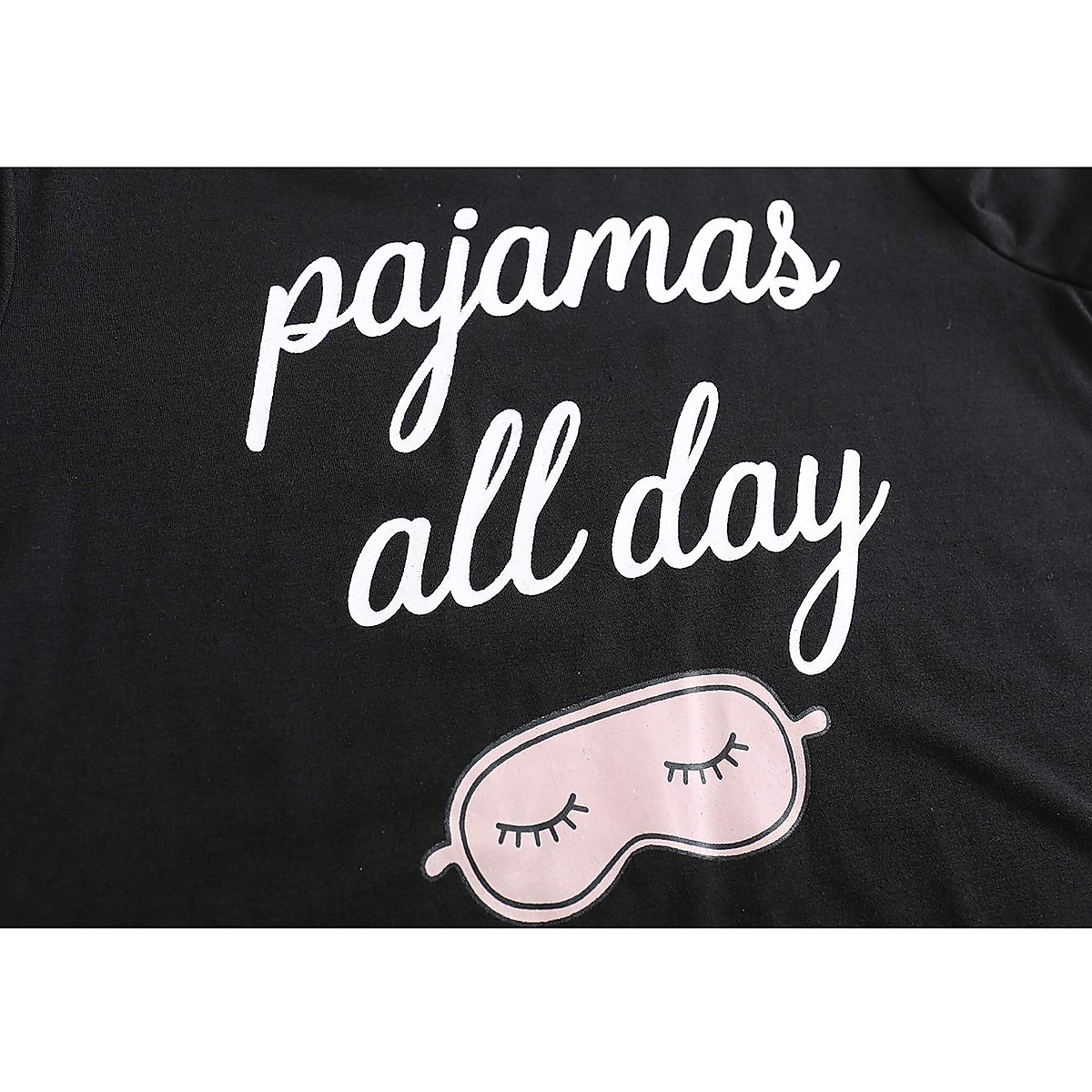 VENTELAN Pajamas Women Short Sleeve Capri PJS Cute Sleepwear Set, Grey-Coffee, Large(US 12-14)