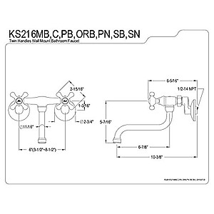 Kingston Brass KS216ORB Kingston Bathroom Faucet, Oil Rubbed Bronze
