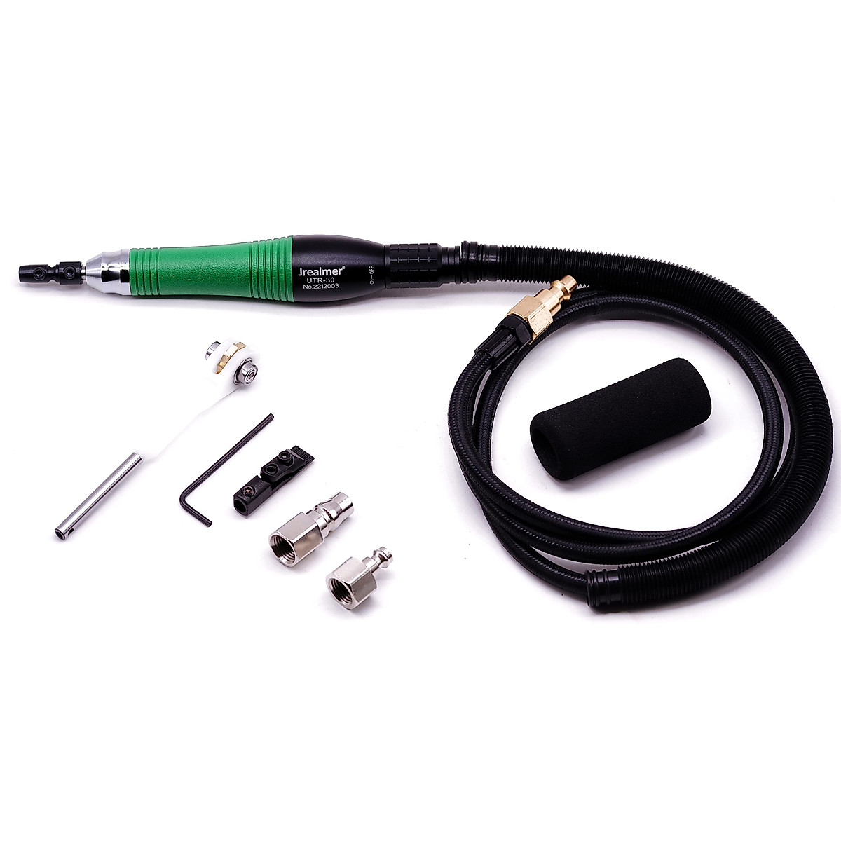 Jrealmer Turbolap Air Lapper Lapping Grinder (UTR-30) Turbine Reciprocating Stroke 0.3mm Pneumatic Ultrasound Grinder Micro Pneumatic Air Pencil Die Grinder For Mould Metal Lapping