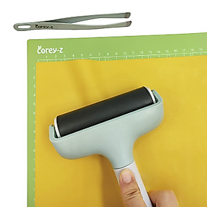 Brayer Roller,Broad tip Tweezers,MAT Remover Set,Tape Construction Tool for Printmaking Wallpapers Stamping Gluing Application (3.8 Inch)