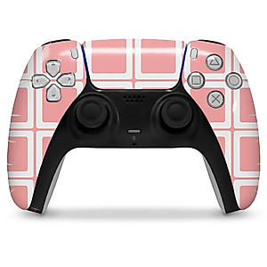 WraptorSkinz Skin Wrap compatible with Sony PS5 DualSense Controller Squared Pink (CONTROLLER NOT INCLUDED)