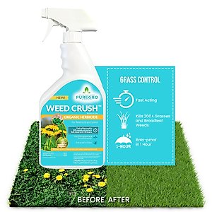 PureGro Weed Crush Ready-to-Use | Organic Herbicide | Pet and Kid Friendly | Fast Acting | Non-Synthetic, All Natural |
