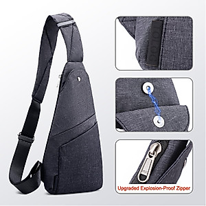 TOLOG Sling Bag Anti-Thief Crossbody Personal Pocket Bag Lightweight Chest Shoulder Backpack for Travel Hiking (Dark Grey)