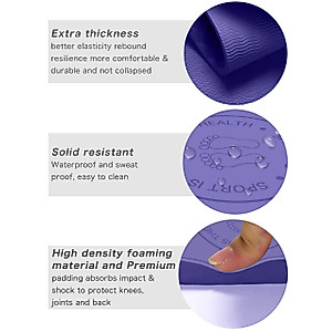 LERYG Jump Rope Mat Shockproof Exercise Skipping Mat All-Purpose Extra Thick High Density Anti-Tear Exercise Yoga Mat, Non Slip Jump Rope Mat for Indoor and Outdoor in Purple