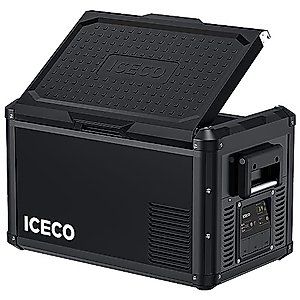 ICECO VL35 ProS 35 Liters Portable Refrigerator, Multi-directional Lid, Dual USB & DC 12/24V, AC 110-240V, Steel Compact Refrigerator Powered by SECOP, 0℉ to 50℉, Home & Car Use [Upgrade]