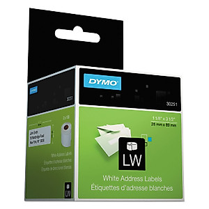 Dymo Labelwriter Address Labels 1 1/8 X 3 1/2 White 130 Labels/Roll 2 Rolls/Pack Dym30251