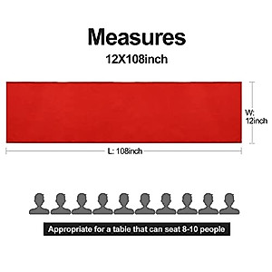 HGHDBT Satin Red Table Runner - 12x108inch 2 Pack Table Runners for Rectangle/Round Table Dining Party Wedding Brithday Christmas Decorations