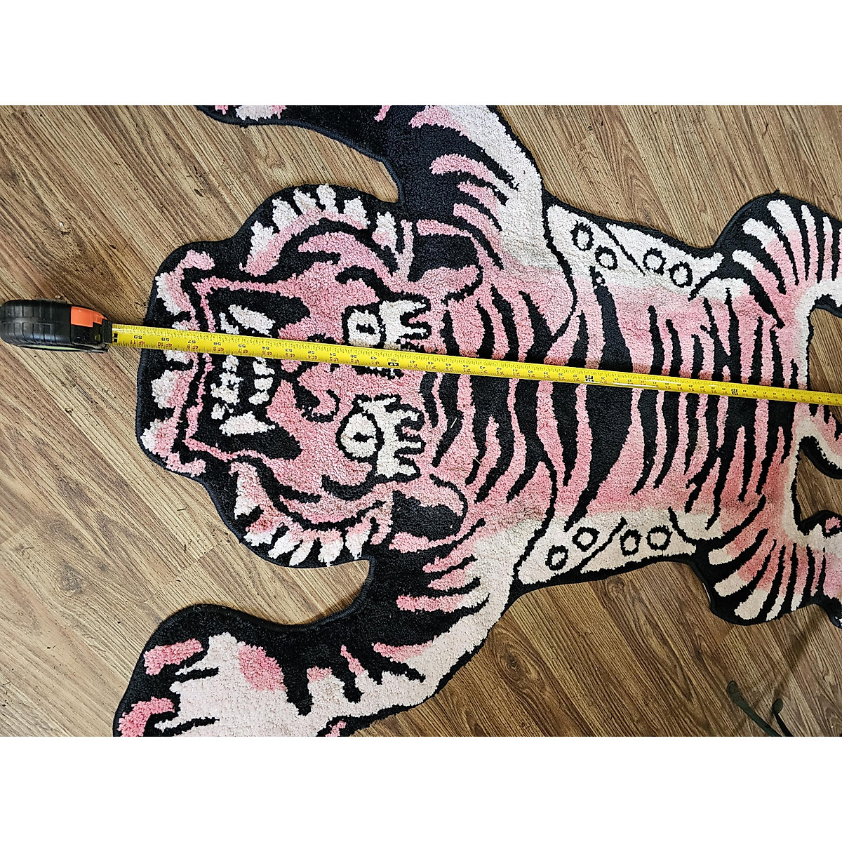 Generic 5ft Pink Tibetan Tiger Area Rug pet Bed Tufted High Pile XLarge Indoor Machine Washable Carpet Nonslip TPR Backing - Bedroom, Bathroom, Living & Dining Room