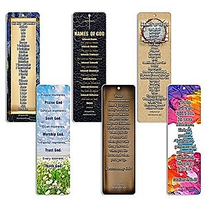 Christian Bookmarks Cards - Books of The Bible Bookmarks (60 Pack) - Collection & Gift with Inspirational Motivational Encouraging Scripture Based Messages