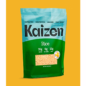 Kaizen Low Carb Keto Rice - Gluten-Free, High Protein (20g), Keto Friendly, Plant Based, Made with High Fiber Lupin Flour - 8 ounces (Pack of 3)