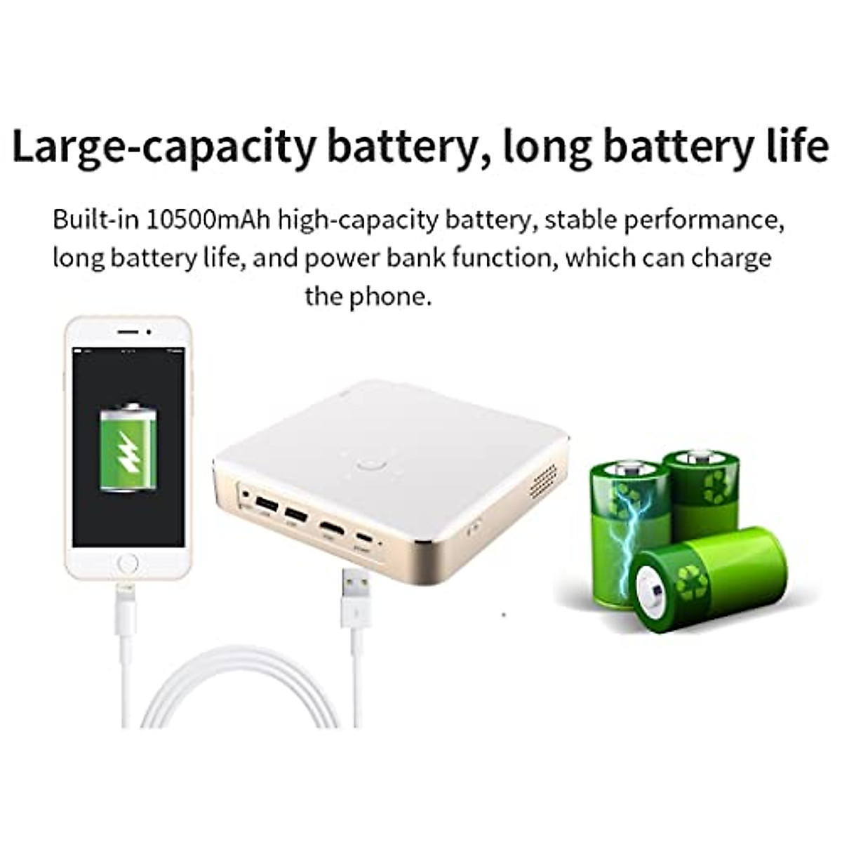 GXBPY S350 Mini Dlp Projector Smart Tv Android 9.0 WiFi Pico Protable 1080p Outdoor 4k Cinema for Smartphone (Color : D)