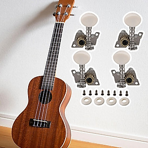 BQLZR 2R2L Tuning Peg Machine Head Tuners 4 String Guitar with creamy-white Button