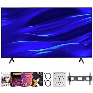 SAMSUNG 55" TU690T Crystal UHD 4K HDR Tizen Smart TV (2023) Bundle with Premiere Movies Streaming + 37-100 Inch TV Wall Mount + 6-Outlet Surge Adapter + 2X 6FT 4K HDMI 2.0 Cable