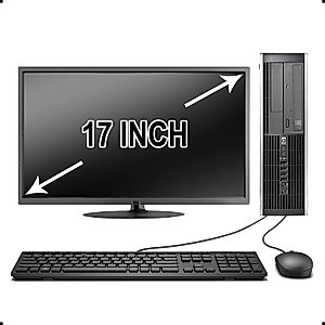 HP Elite Desktop PC, Intel Core i5 3.1 GHz, 8 GB RAM, 500 GB HDD, Keyboard/Mouse, WiFi, 17in LCD Monitor (Brands Vary), DVD-ROM, Windows 10, (Upgrades Available) (Renewed)