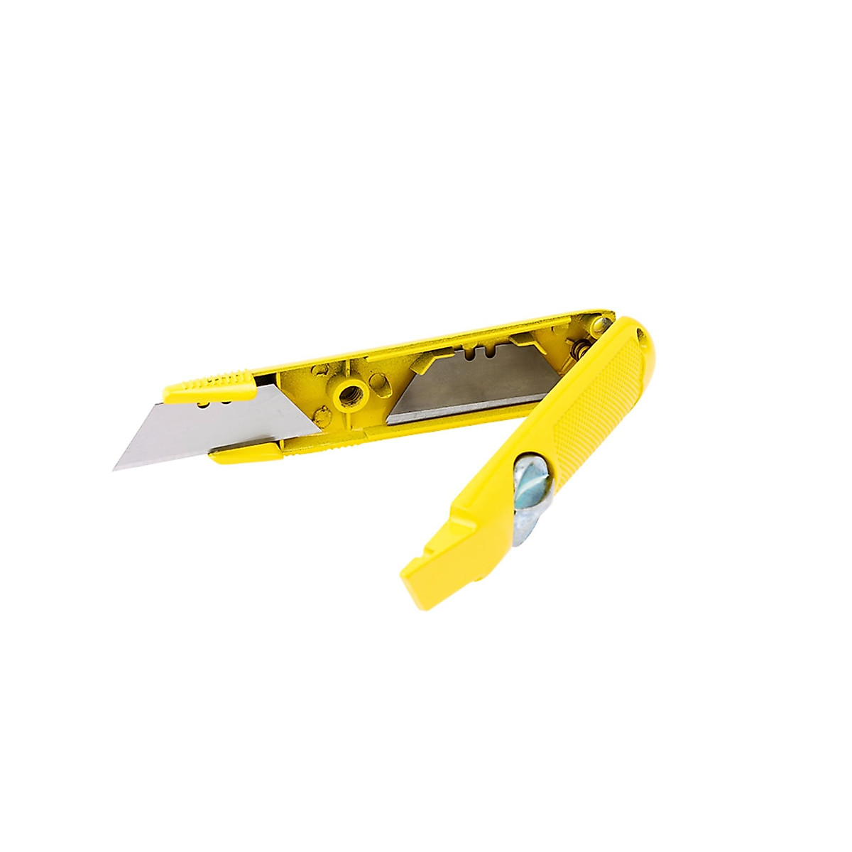 ToolPro Fixed Blade Utility Knife - Heavy Duty Construction Knife with Extra Blade Storage and Magnetic Retainer, 5 Extra High Carbon Steel Blades Included