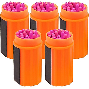 Windproof Waterproof Matches, 100 Pieces/Barrel Outdoor Stormproof Match Kit with Case, Portable Survival Matches, Emer-gency Fire Starter Matches Survival Tool for Outdoor Camping Hiking Fishing