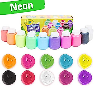 Crayola Washable Kids Project Paint - Neon (2oz), Arts & Crafts Supplies For Kids, Preschool & Kindergarten, Gifts, Ages 3+