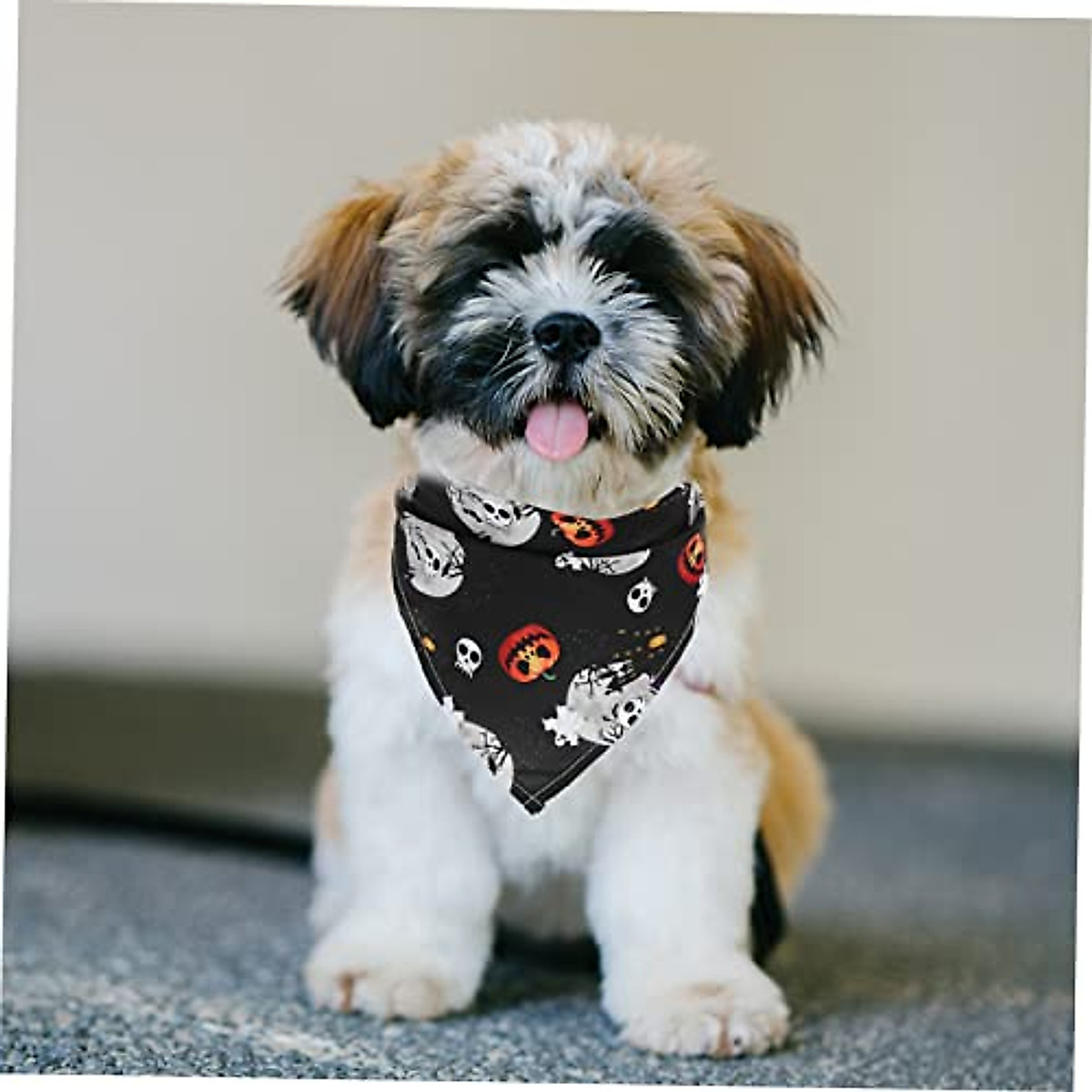 BCOATH 2 Pcs Pet Bib Cosplay Accessories Ghost Towel Pumpkin Cat Scarf Kitten Triangle Bibs Triangle Dog Necktie Dog Kerchief Washable Neckerchief Dog Bandanas Collar Polyester Bibs