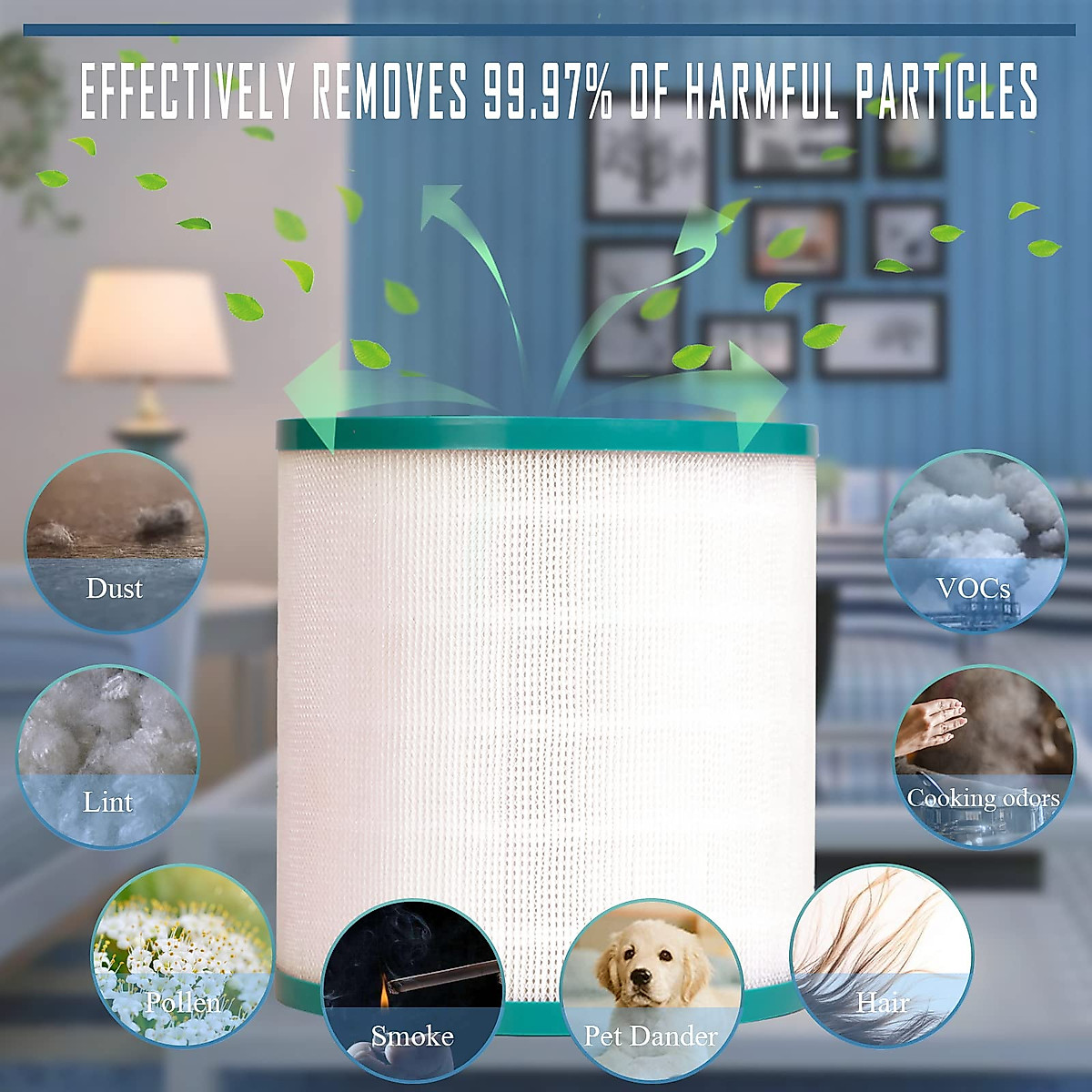 Air Purifier Filters Replacements,True HEPA Premium Grade Filters for Dyson Tower Purifier Pure Cool Link TP01,TP02,TP03,AM11,BP01 Models,Compare to Part # 968126-03 2-PACK