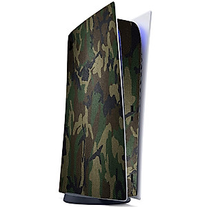 PlayVital Army Green Camouflage Full Set Skin Decal for ps5 Console Digital Edition, Sticker Vinyl Decal Cover for ps5 Controller & Charging Station & Headset & Media Remote
