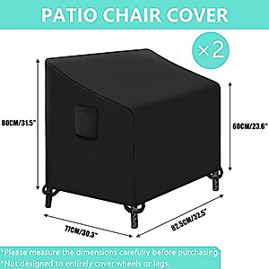 Kovshuiwe Patio Furniture Covers,4-Piece Outdoor Veranda Patio Garden Furniture Covers Set Waterproof - Upgraded 420D Heavy Duty Oxford Fabric Rattan Furniture Cover for Chair Sofa