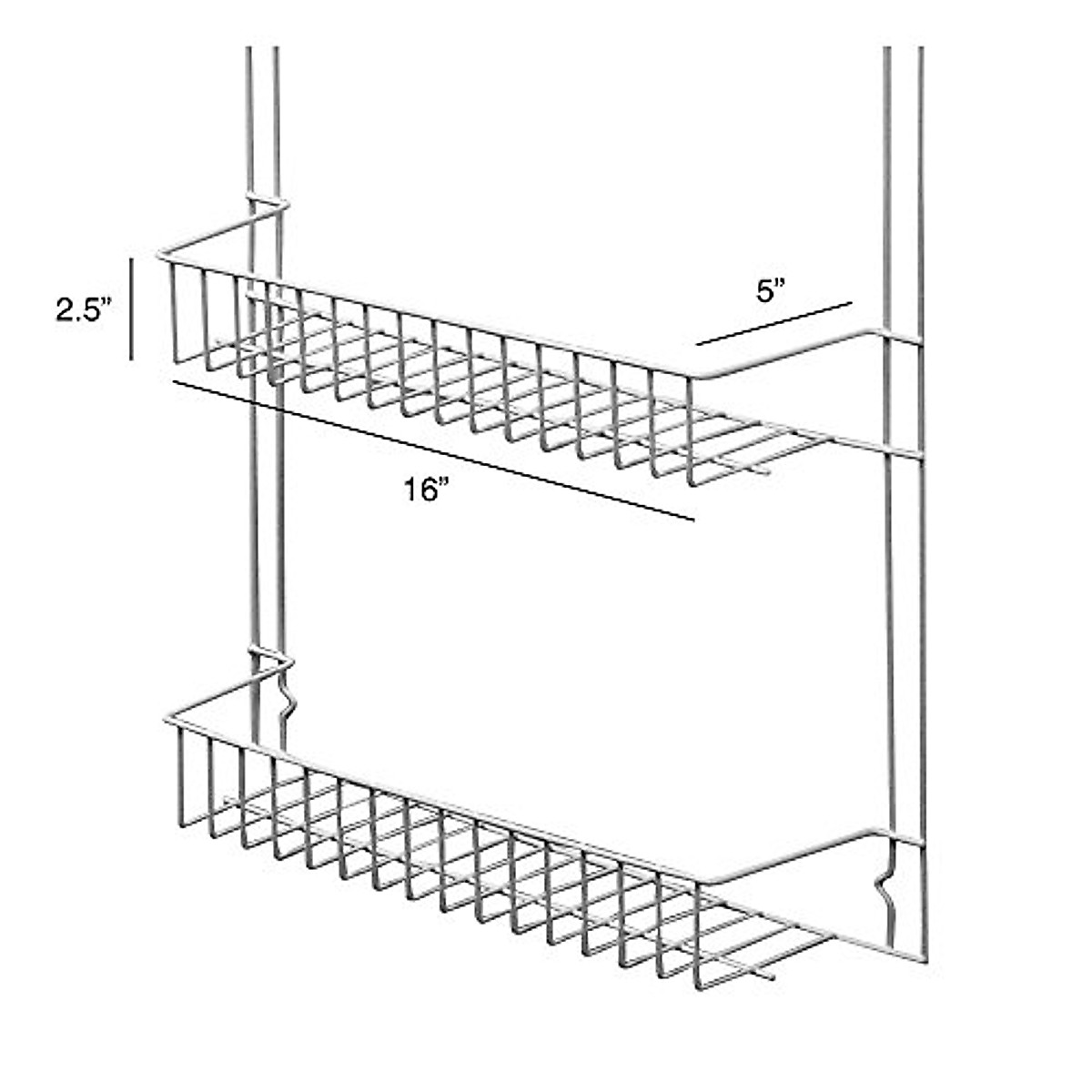 Lavish Home Closet Organizer with 6 Shelves, Over the Door Pantry Organizer and Bathroom Organizer by Lavish Home 60"high x 19"wide x 5" deep
