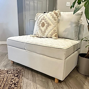 SEJOV 71" Convertible Folding Futon Fouch Bed, Velvet Comfy Couch, Loveseat, Sofas para Sala with Removable Armrests, Small Couch for Bedroom, Office, White