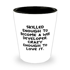 Unique Web developer Gifts, Skilled Enough to Become a Web Developer. Crazy Enough, Brilliant Birthday Shot Glass From Coworkers, Unique gifts for doctors, Gifts for lawyers, Gifts for dentists, Gifts