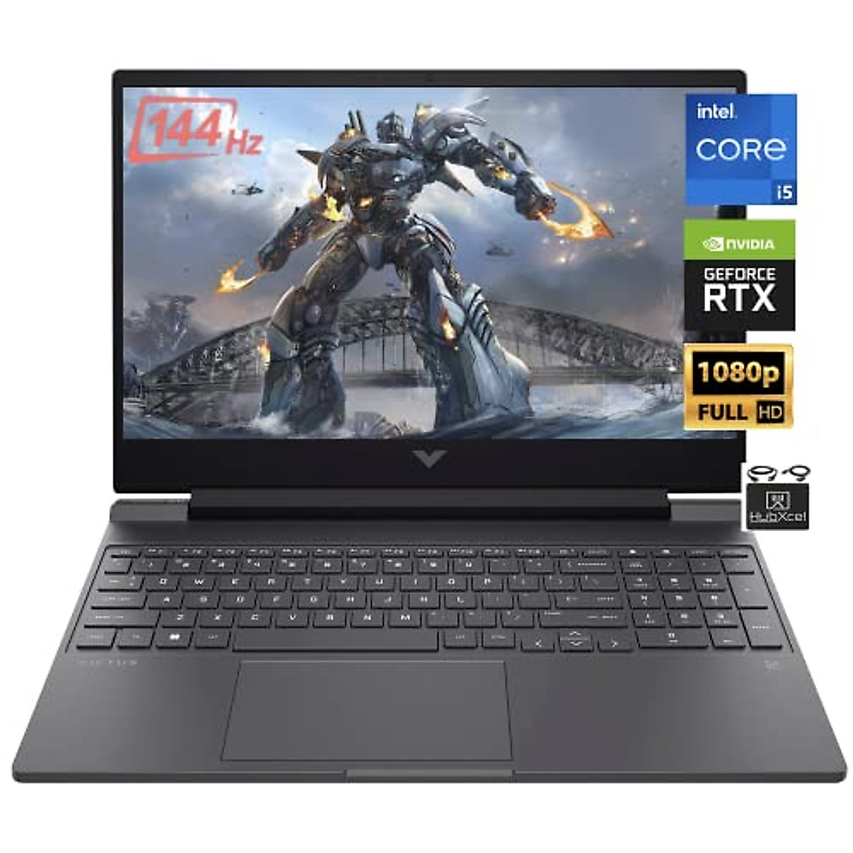 HP 2022 Victus 15.6" FHD IPS 144Hz Gaming Laptop, NVIDIA GeForce GTX 1650, Hexa-Core Intel i5-12450H (Upto 4.4GHz, Beat i7-11370H), 8GB RAM, 512GB PCIe SSD, Backlit KB,WiFi 6, Win 11+HubxcelAccessory