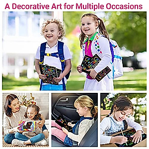 ZMLM Scratch Paper Art-Crafts Gift: 2 Pack Bulk Rainbow Magic Paper Supplies Toys for 3 4 5 6 7 8 9 10 Years Old Girls Kids Favors Gifts for Birthday Halloween Christmas Party Games Projects Kits