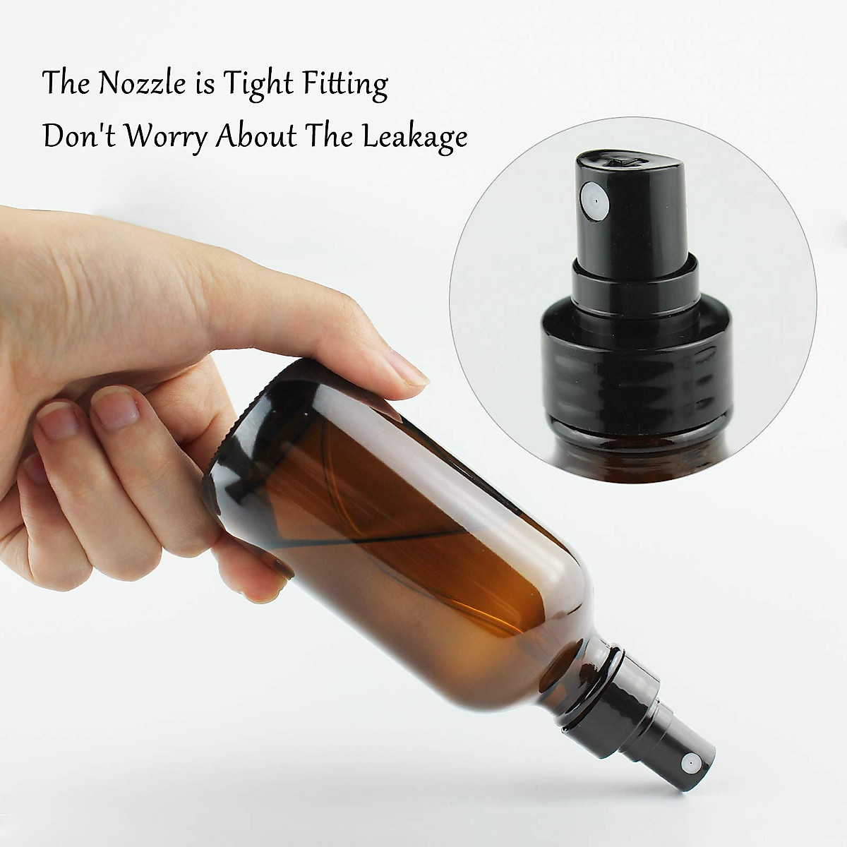 4oz Amber Glass Spray Bottle for Essential Oils,Small Empty Fine Mist Spray Bottle, Refillable Liquid Containers for Perfumes,Cleaning Products,16 Pack