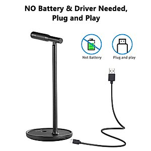 BOYA BY-CM1 USB Microphone,Noise-Cancelling Condenser Computer Microphone Plug&Play for Live Streaming, Podcasting, Vocal Recording,Video Conference Compatible with Windows/Mac