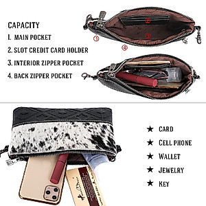 Montana West Wallet Purses for women Crossbody Cellphone Case with Cute Embossed design, Western Wristlet Handbags RLH-024BK