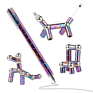 HKDGYHON Toy Pen, Decompression Magnetic Metal Pen, Multifunction Writing Magnet Ballpoint Pen, Gift for Kids or Friends (Colorful)