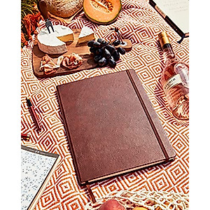 BEECHMORE BOOKS Ruled Notebook - British A4 Journal XL 8.5" x 11.5" Hardcover Vegan Leather, Thick 120gsm Cream Lined Paper | Gift Box | Chestnut Brown