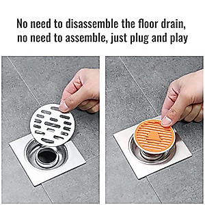 Guojiang Bathroom Floor Drain Cover Suction Drain Stopper Kitchen Sink Stopper Deodorant Sealing Plug Hair Stopper for Shower Drain Bathtub, White