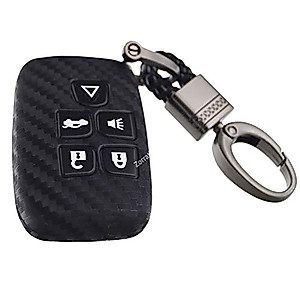 Carbon Silicone Smart Key Fob Cover for KOBJTF10A Land Rover Range Rover Evoque & Jaguar F Xe XF XJ