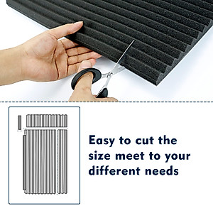 Pearwow Window Air Conditioner Side Panels,Window AC Side Panel Foam Insualtion Kit,17in High x 9in Wide x 7/8in Thick,2 Pack,Black