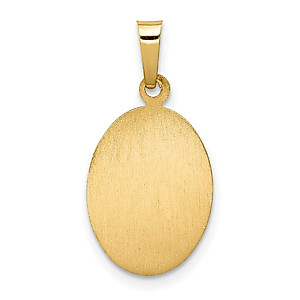 Jewelry Stores Network Hollow Saint Anthony Pray For Us Words on Oval Pendant in Real 14k Yellow Gold 16x11mm